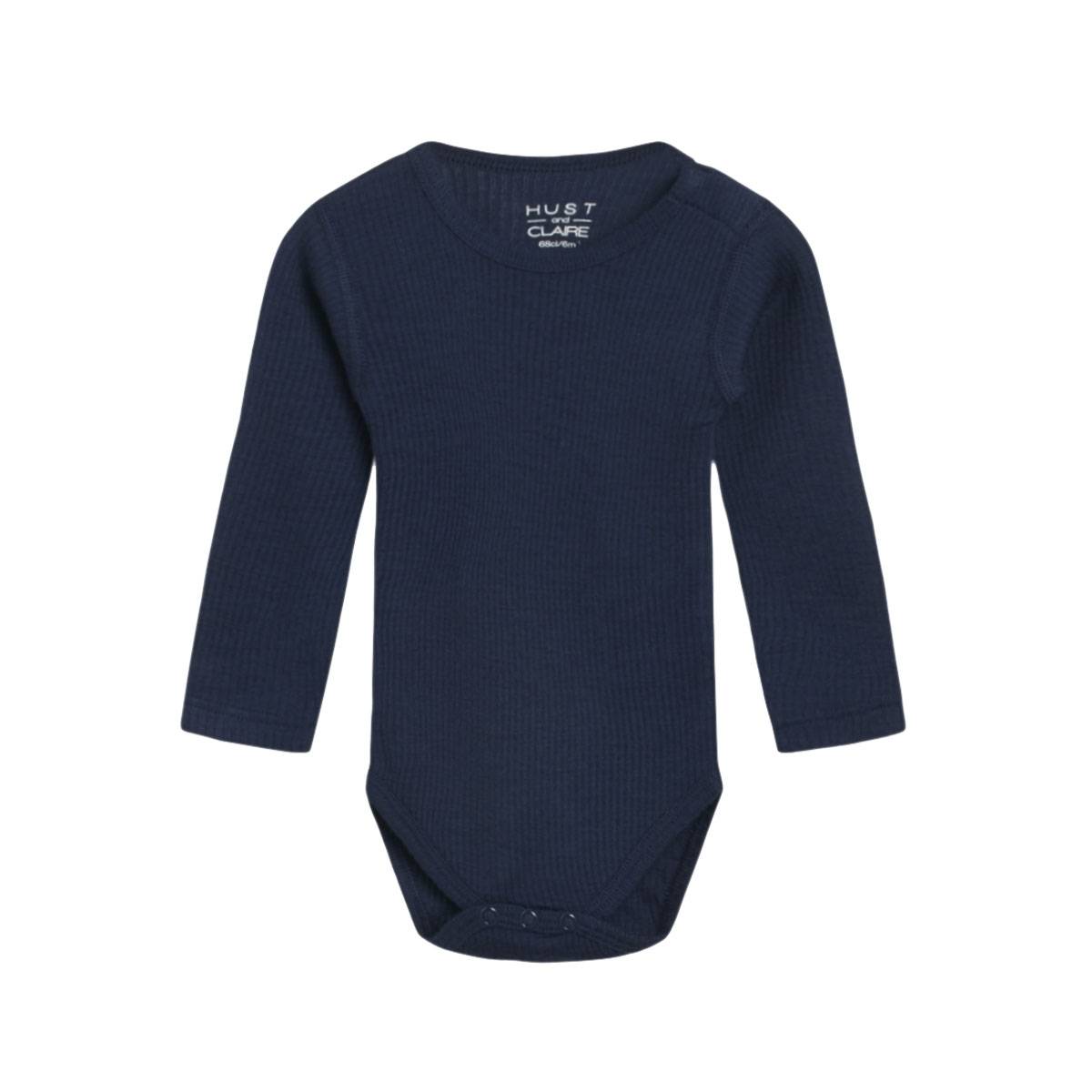 Hust & Claire ribbet ull/bambus body, blues - DressMyKid AS