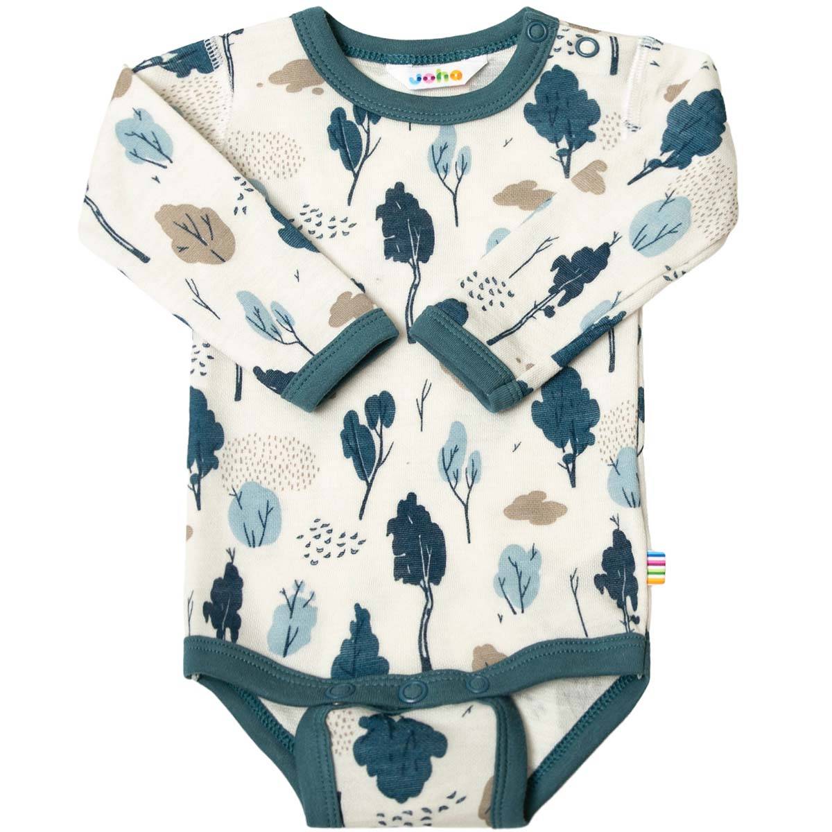Joha body i ull/bambus med trær, blue - DressMyKid AS