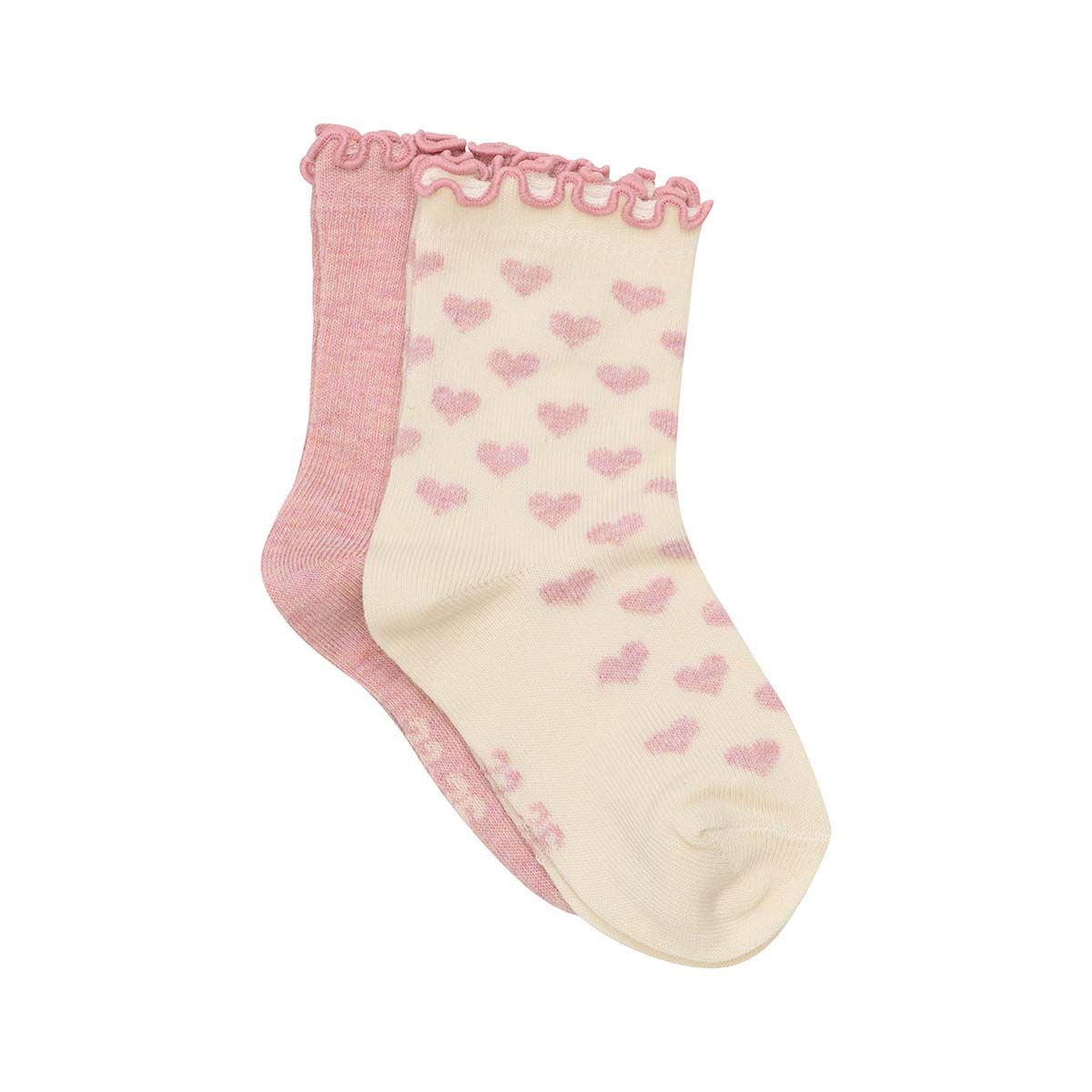 Minymo 2-pack sokker til baby og barn, Light Rose - DressMyKid AS